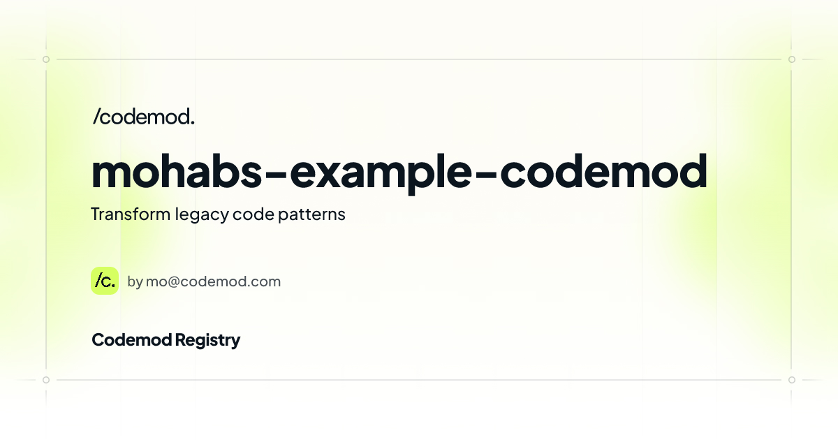 mohabs-example-codemod - Codemod Registry