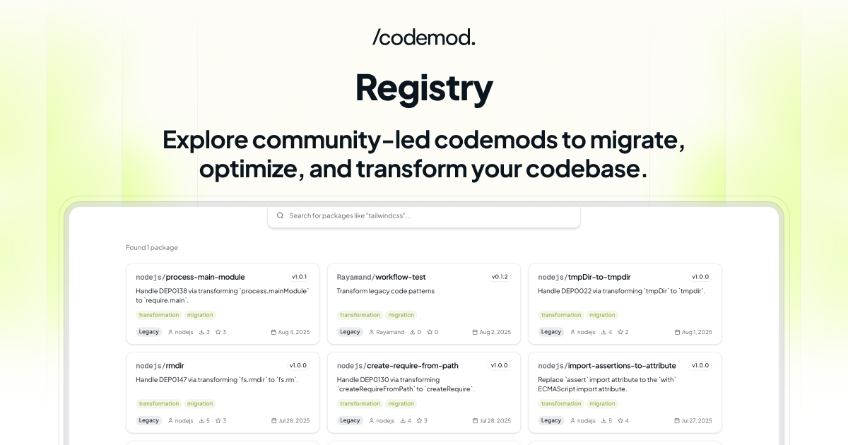 Codemod Registry